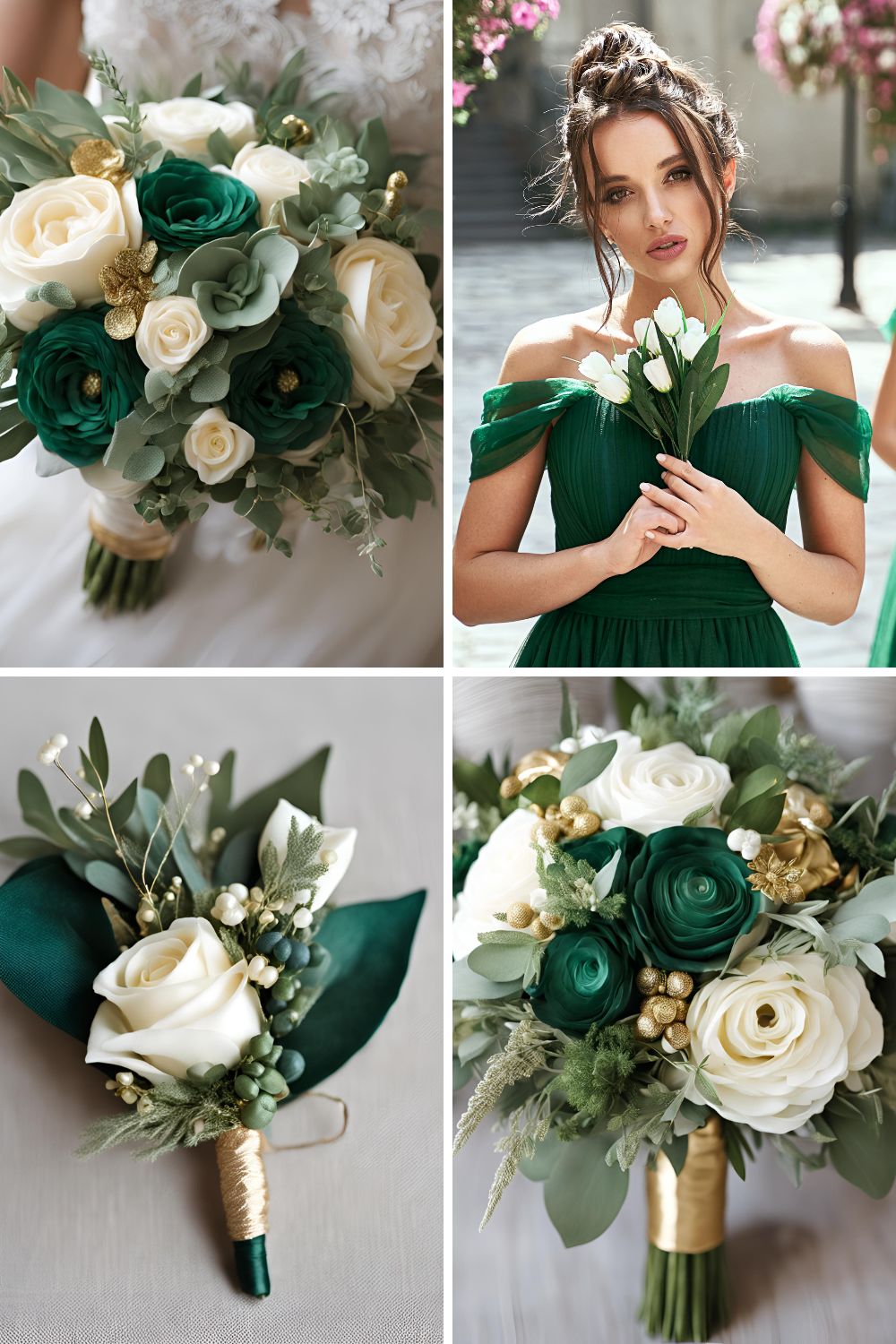 5 Beautiful Emerald Green Wedding Color Palette Ideas